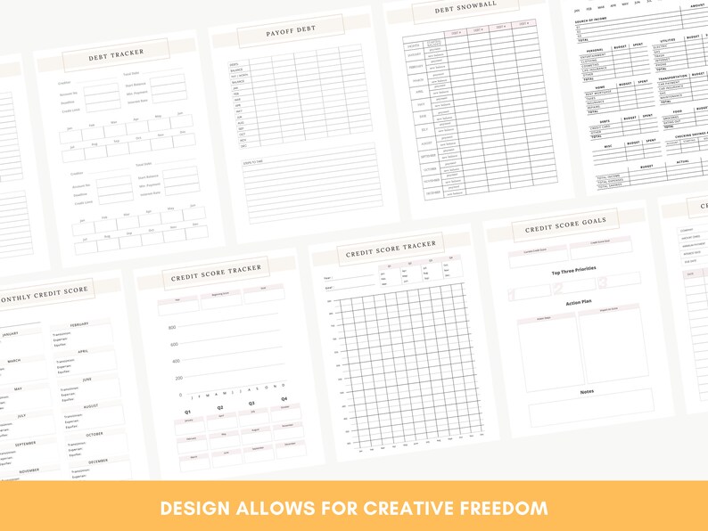 Editable Credit Score Trackers Canva Templates Commercial Use ...