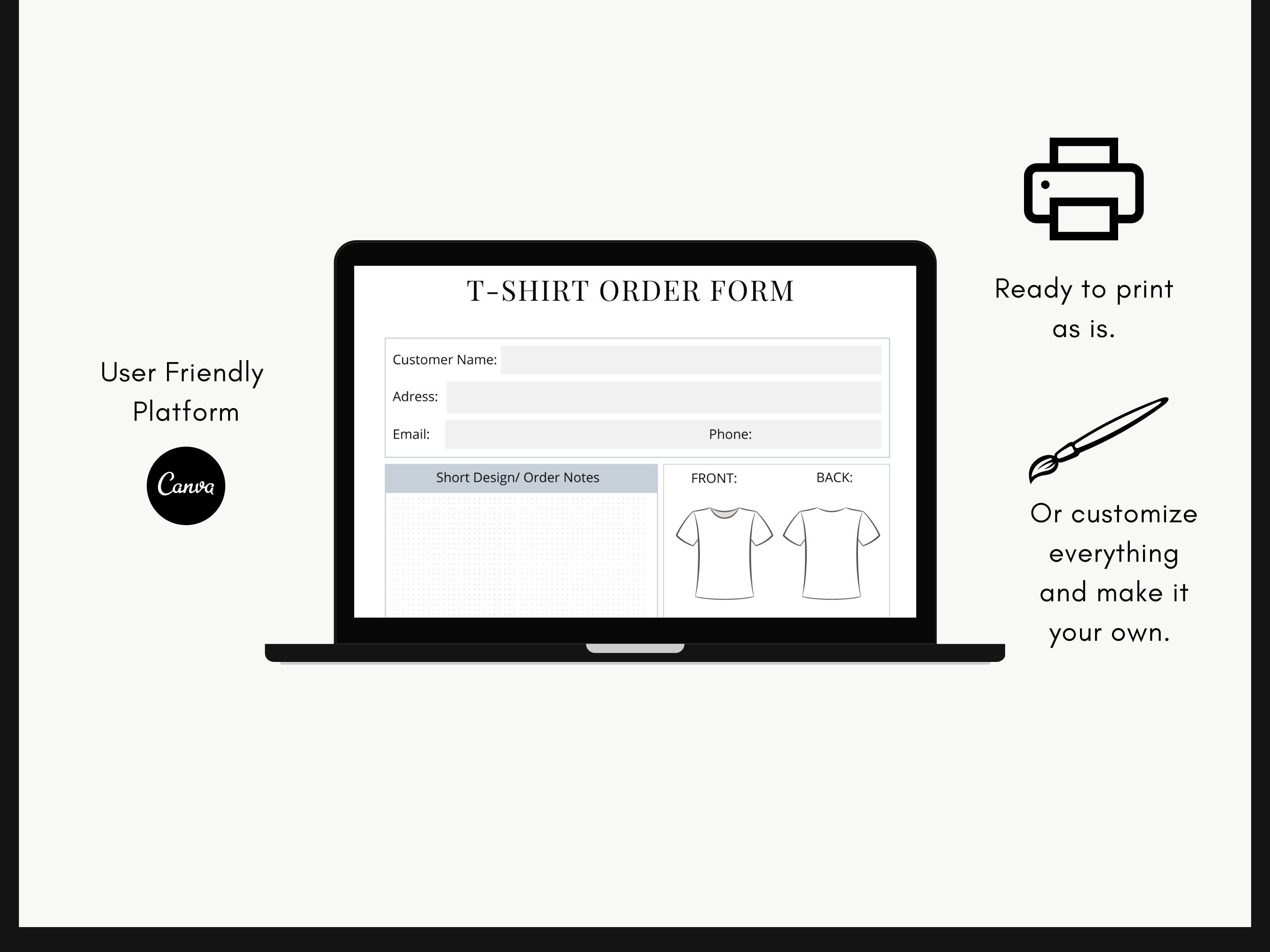 Editable Order Form in Canva | Canva Template Pack | Customizable Order ...