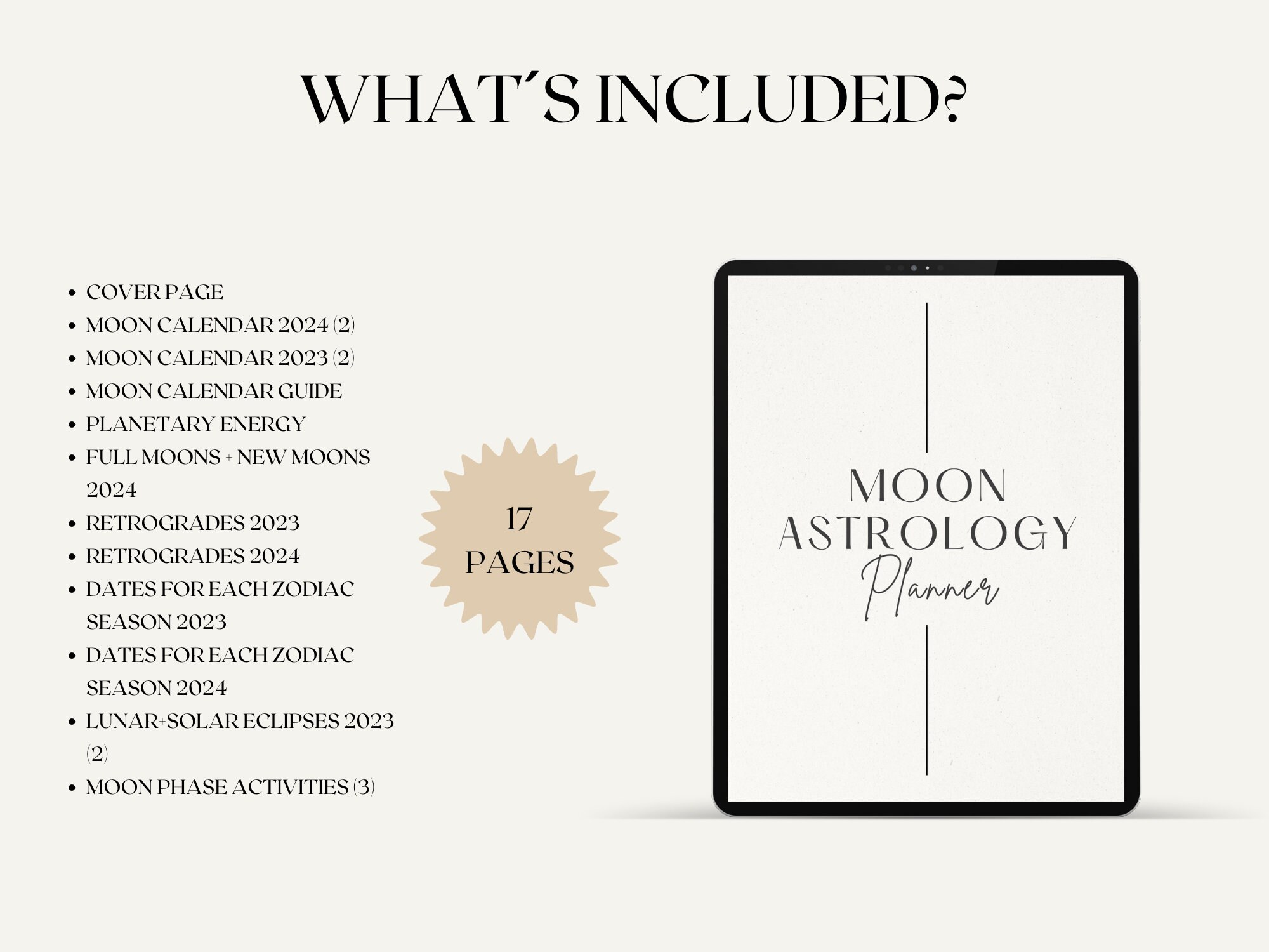 2023-2024 Editable Moon Astrology Planner in Canva | Canva Template ...