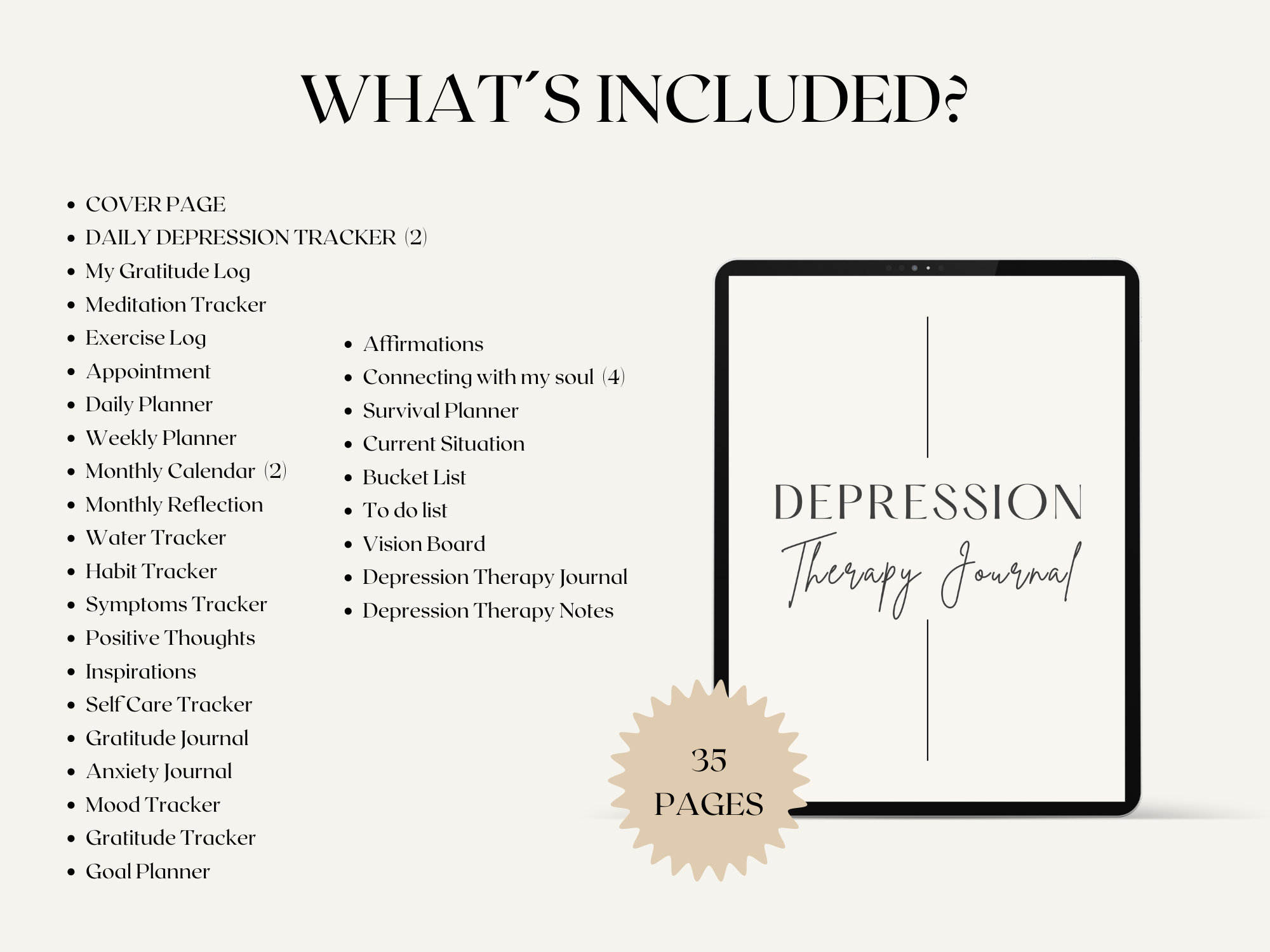 Editable Depression Therapy Planner in Canva | Canva Template Pack ...