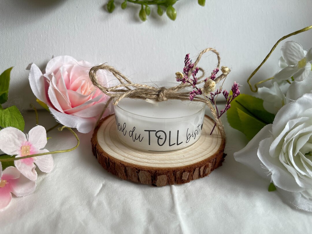 XXL Teelicht mit Spruch als Geburtstagsgeschenk oder kleines - Etsy.de