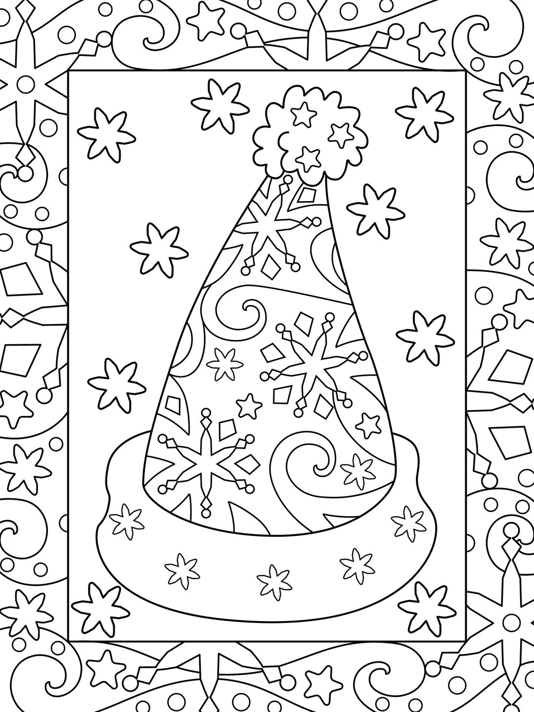 Snow Cap Coloring Page - Etsy