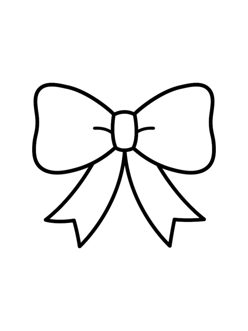 Bow Coloring Page - Etsy