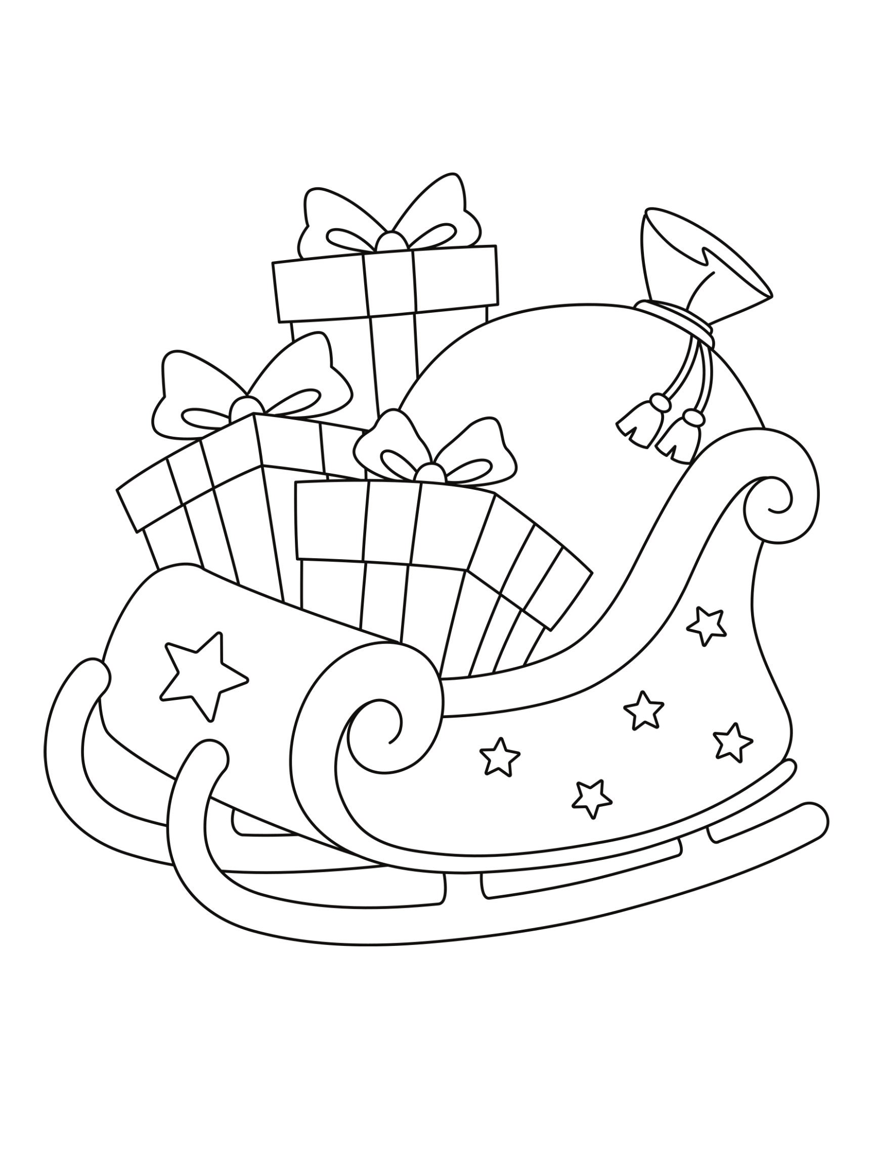 Christmas Sleigh Coloring Page - Etsy