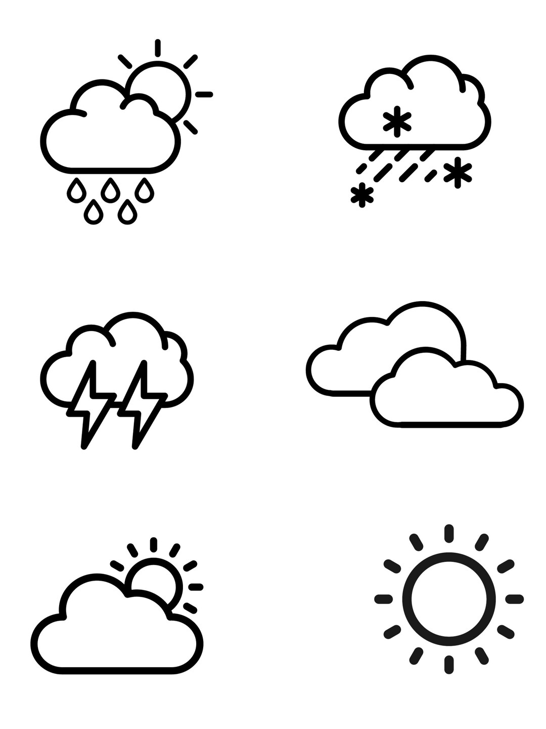 Bullet Journal Weather Icons - Etsy
