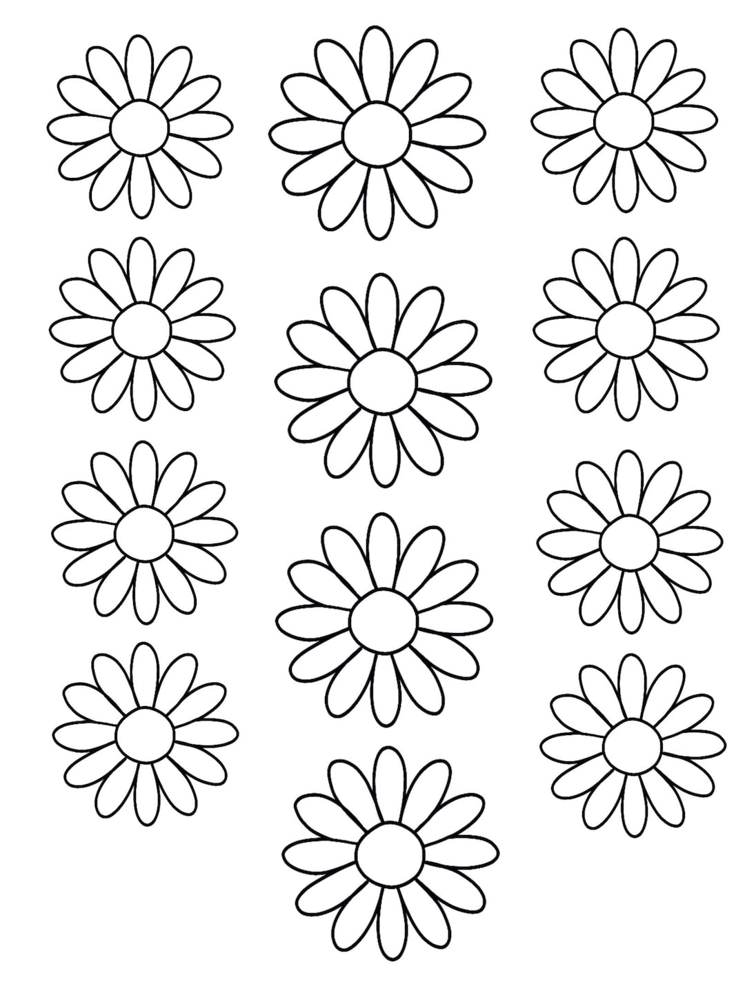 Daisy Coloring Page. Full Page of Daisy’s JPEG Black and White ...