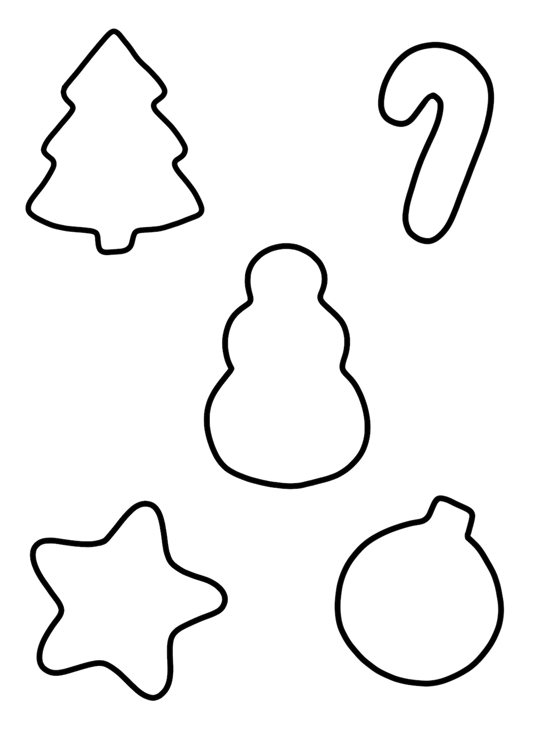 Coloring Page of Christmas Cookie Outline - Etsy