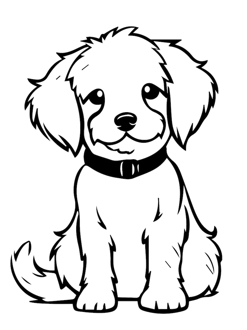 Dog Coloring Page - Etsy