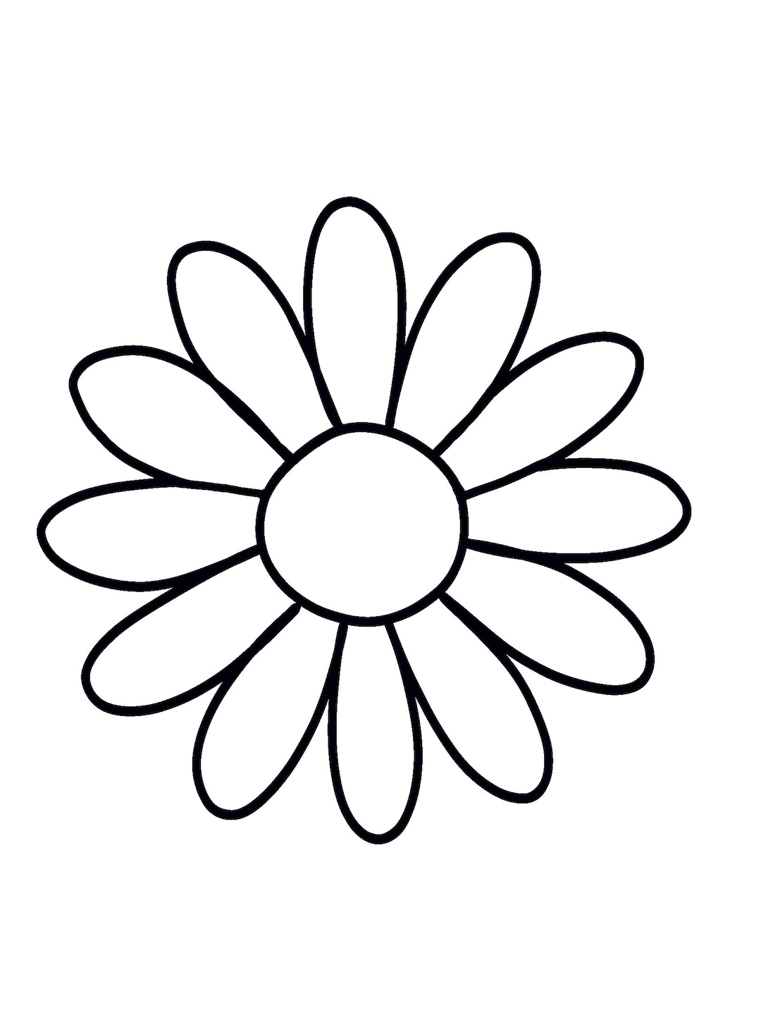 Daisy Coloring Page JPEG Digital Printable Page - Etsy