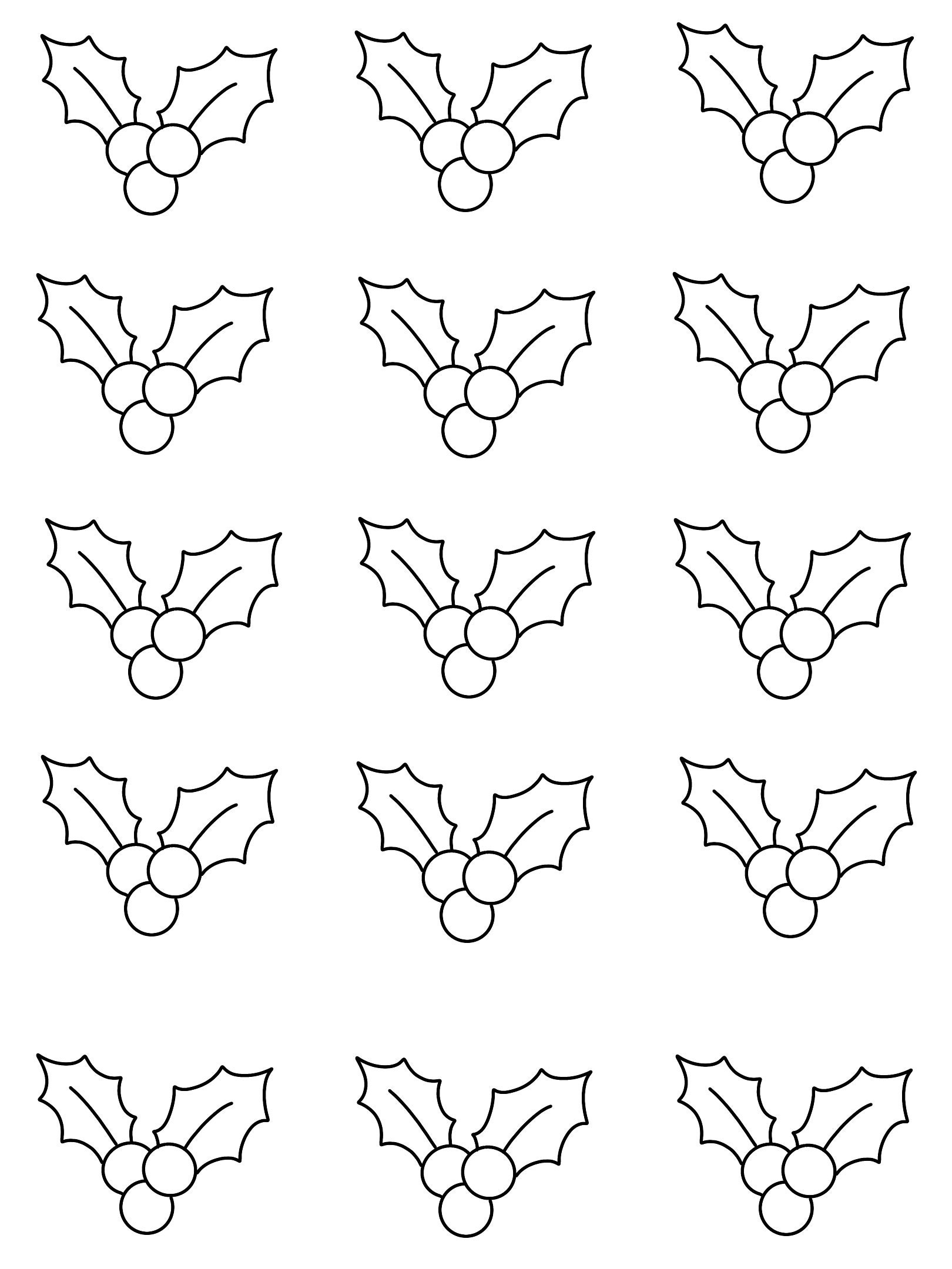 Christmas Holly Coloring Page - Etsy