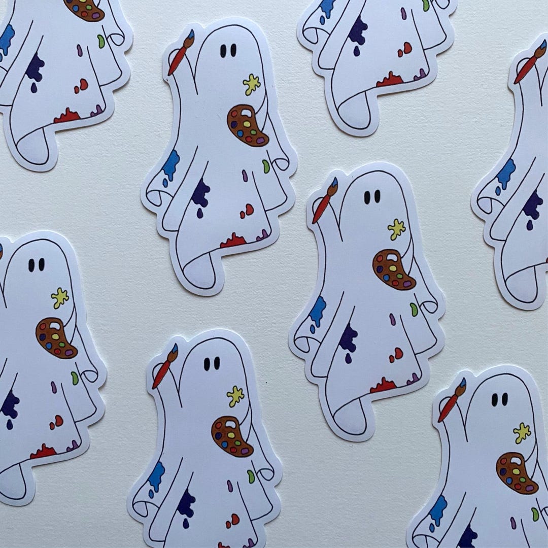 Artist Ghost Sticker Die Cut Sticker Painter Ghost Sticker Journal ...