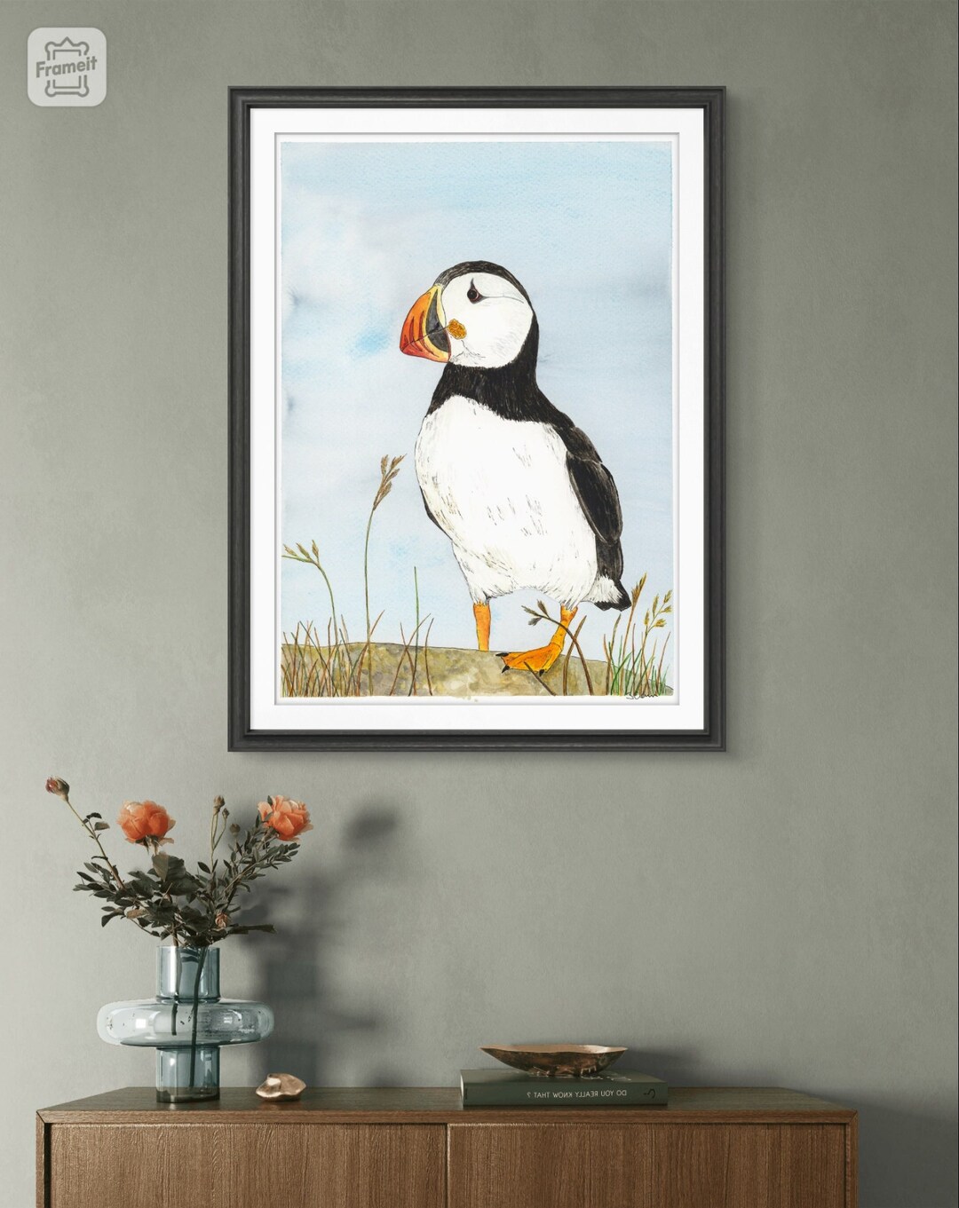 Puffin Watercolour Fine Art Print: Wildlife Bird Painting - Etsy