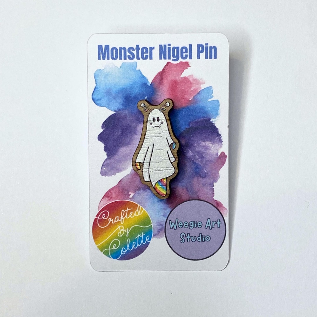 Ghost Wooden Pin Wooden Pin Artist Ghost Cute Ghost Clothing Pin ...