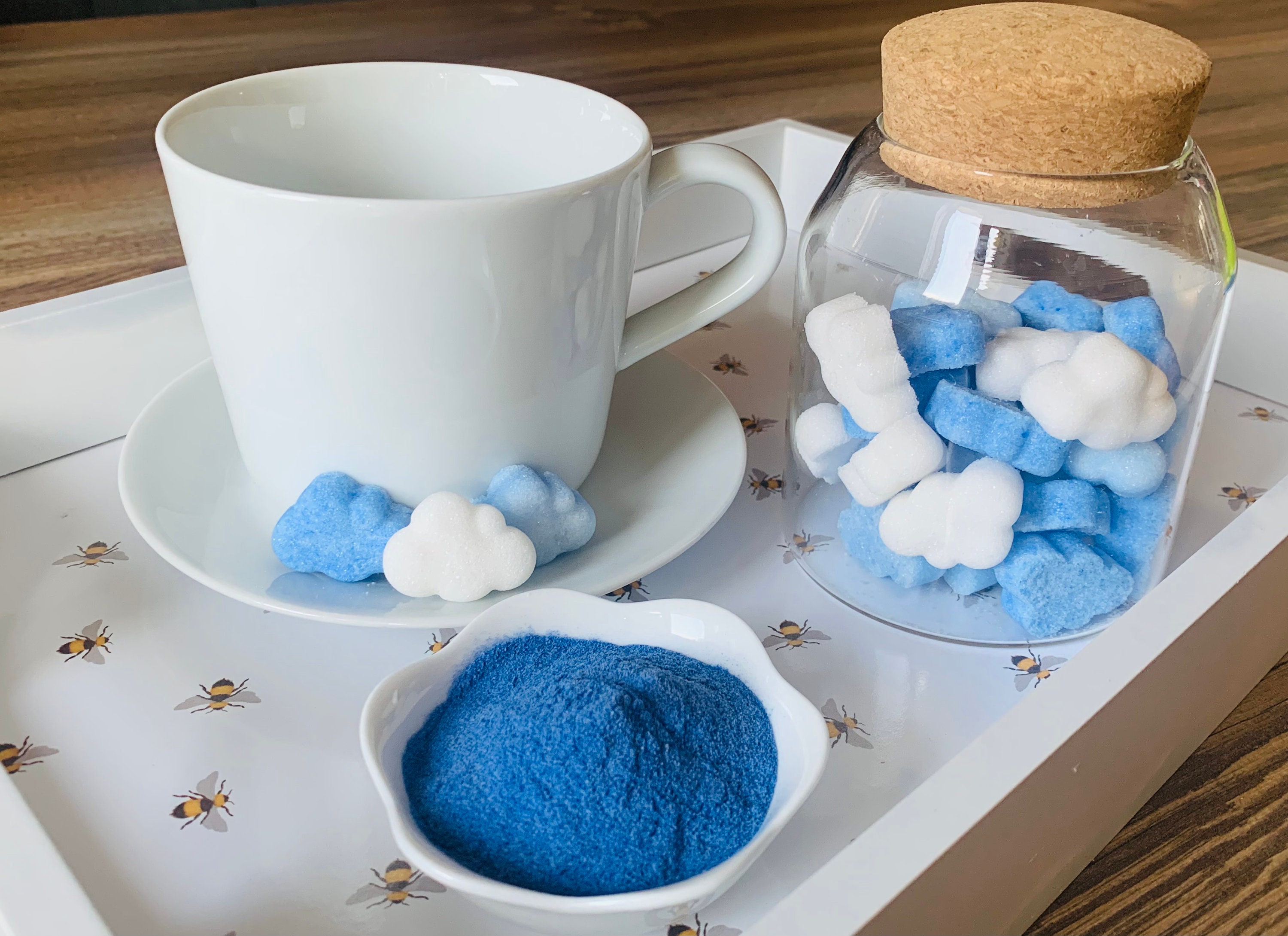 100 Shaped & Coloured, Handcrafted Sugar Clouds, for Tea Party ...