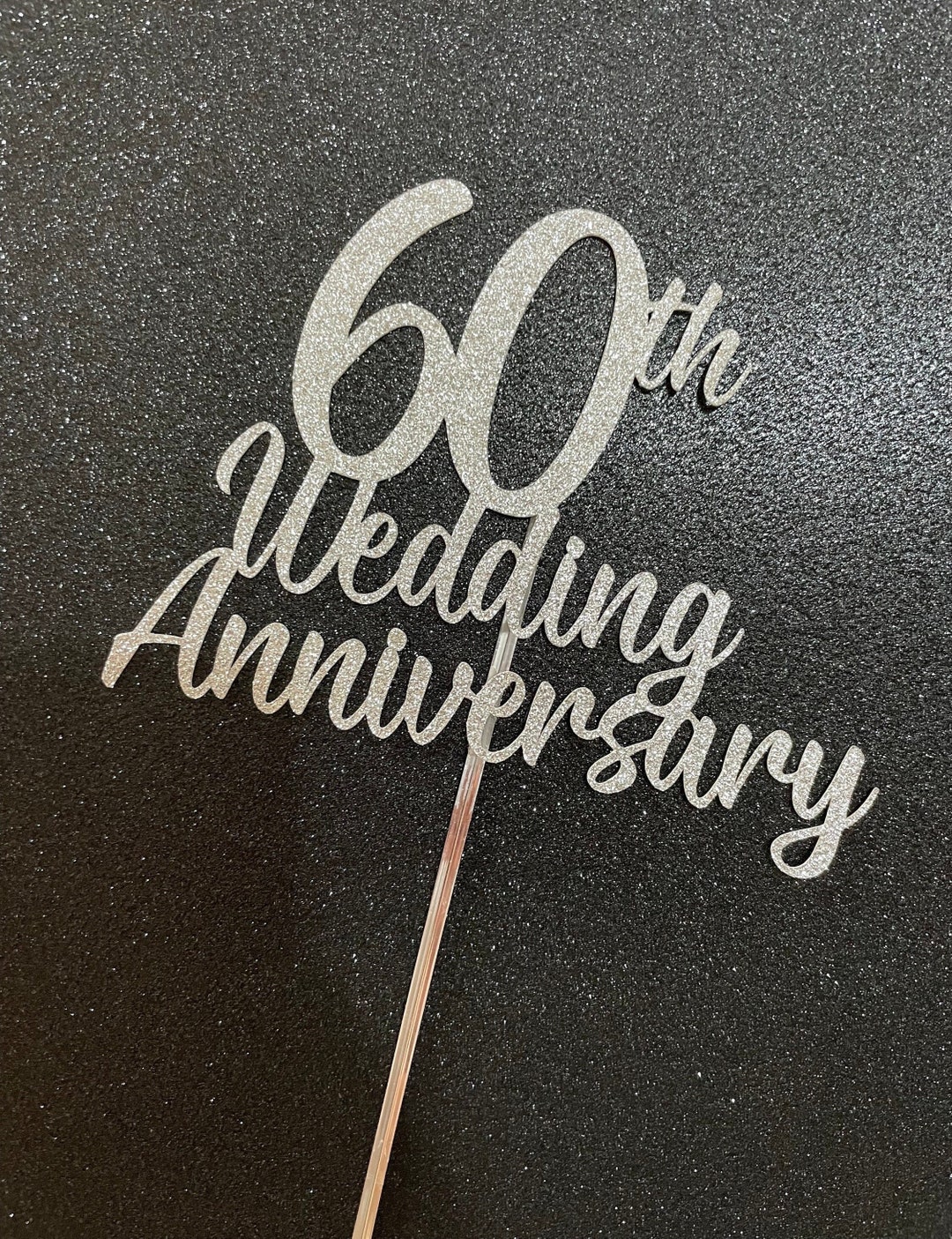 60th Wedding Anniversary Cake Topper Diamond Jubilee Anniversary ...