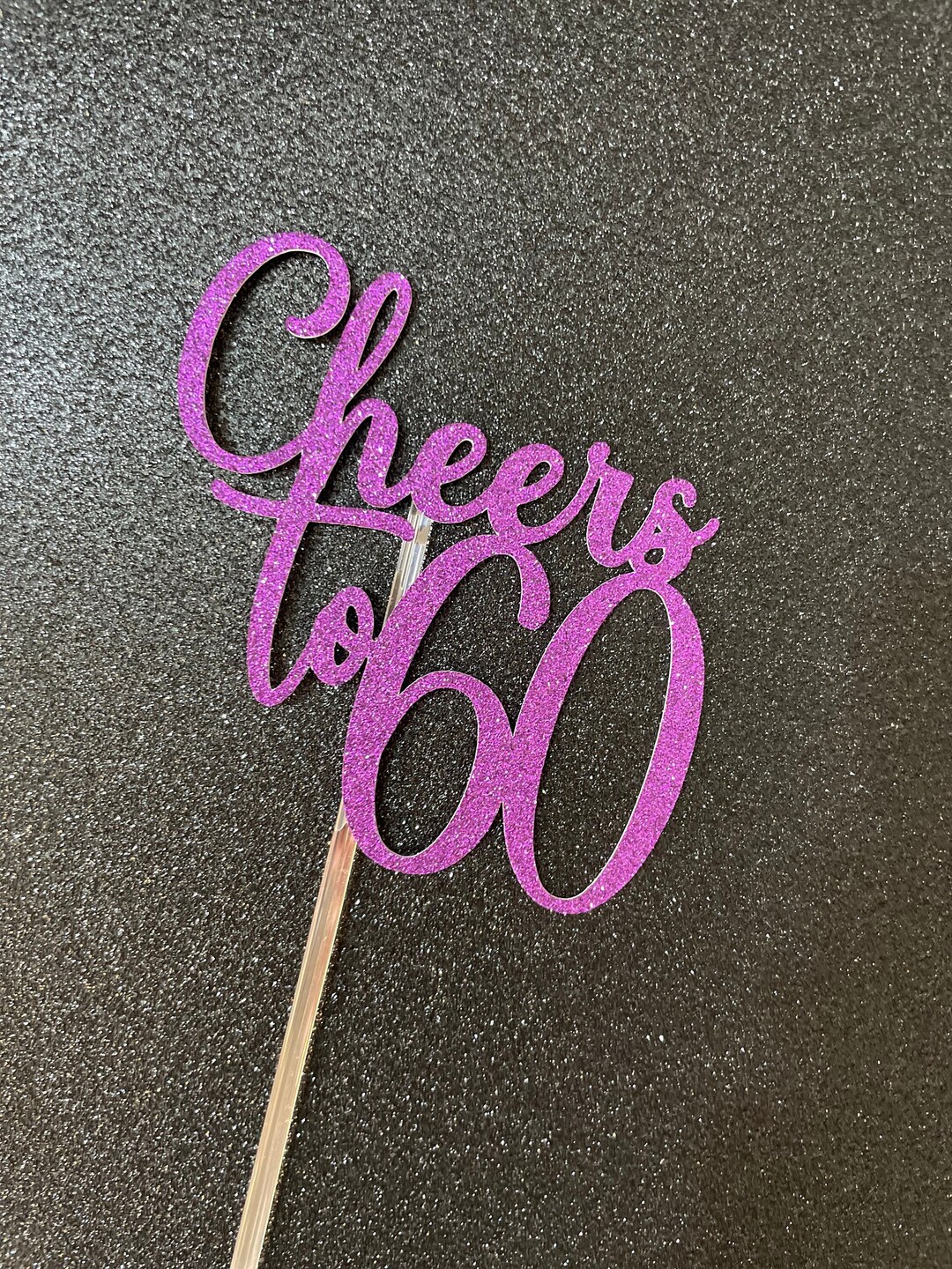 Cheers to 60 Cake Topper Happy 60th Birthday Cake Topper 60 Cake Topper ...