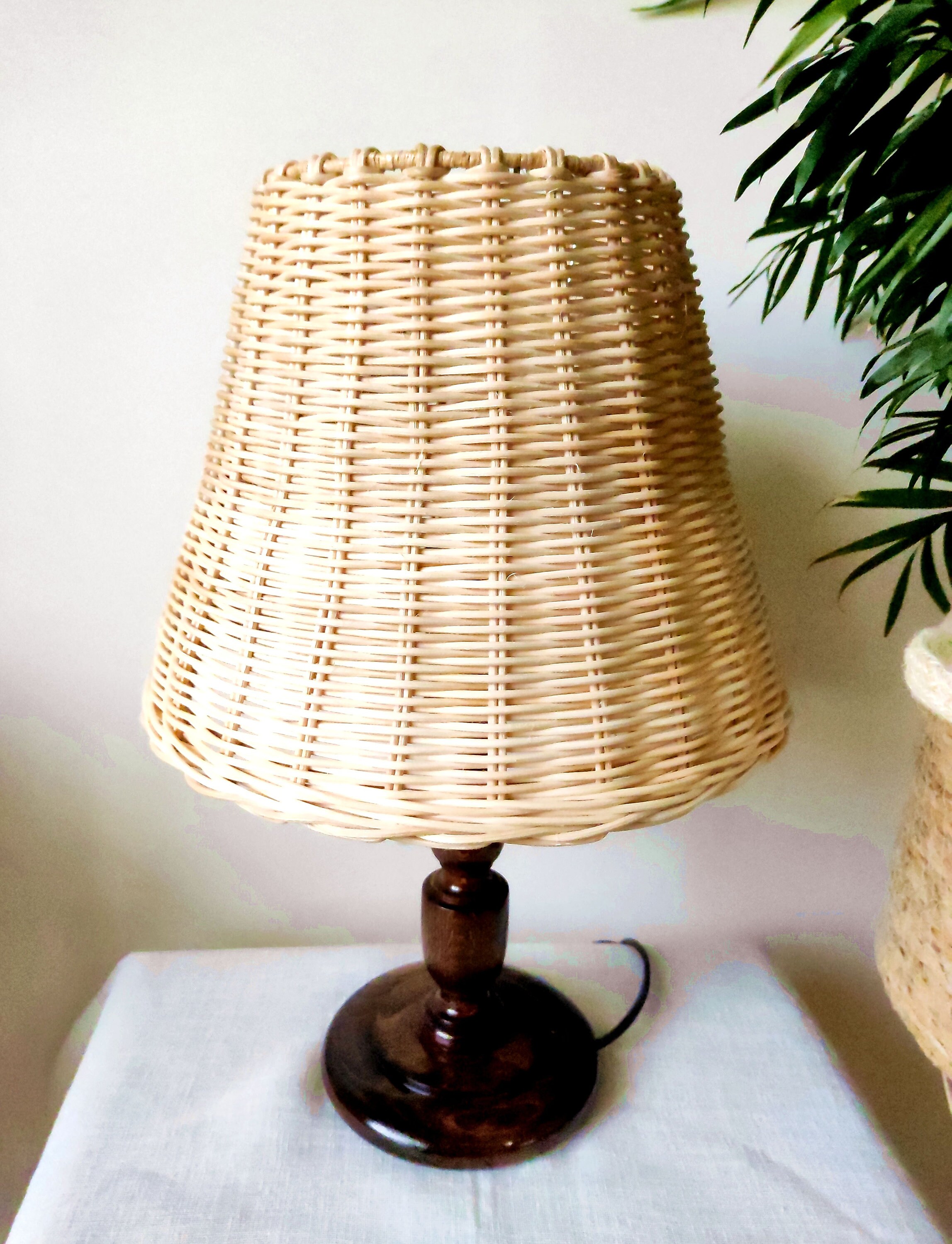 BASIC Rattan 10 Inch Lamp Shade , Wicker Boho Lighting , Handwoven ...