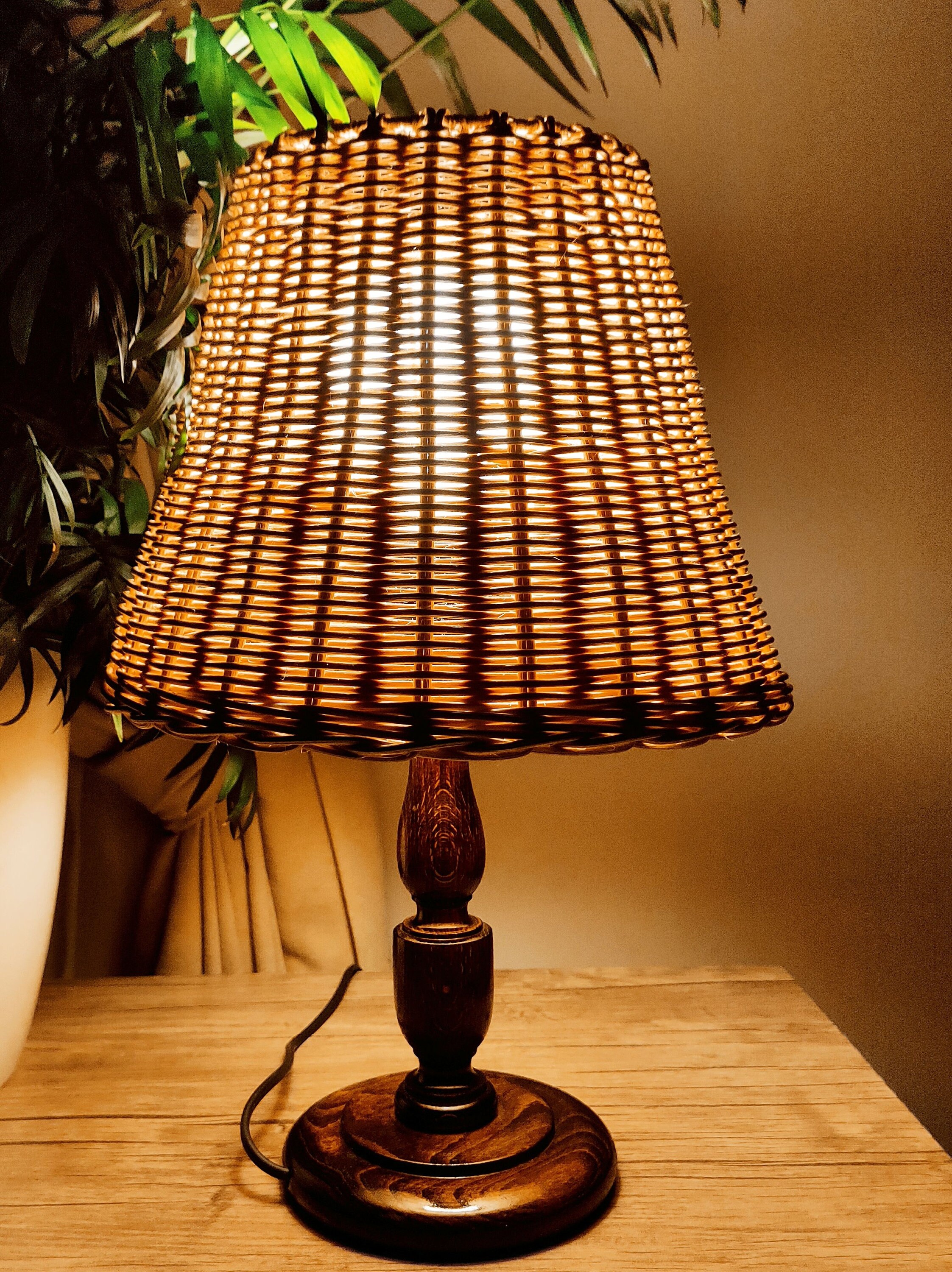 BASIC Rattan 10 Inch Lamp Shade , Wicker Boho Lighting , Handwoven ...