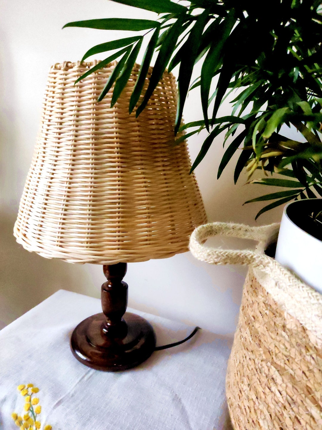 BASIC Rattan 10 Inch Lamp Shade Wicker Boho Lighting - Etsy