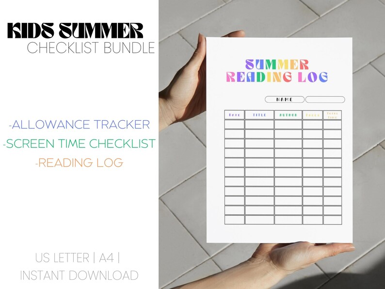 Printable Kids Summer Checklist Bundle Printable Summer - Etsy