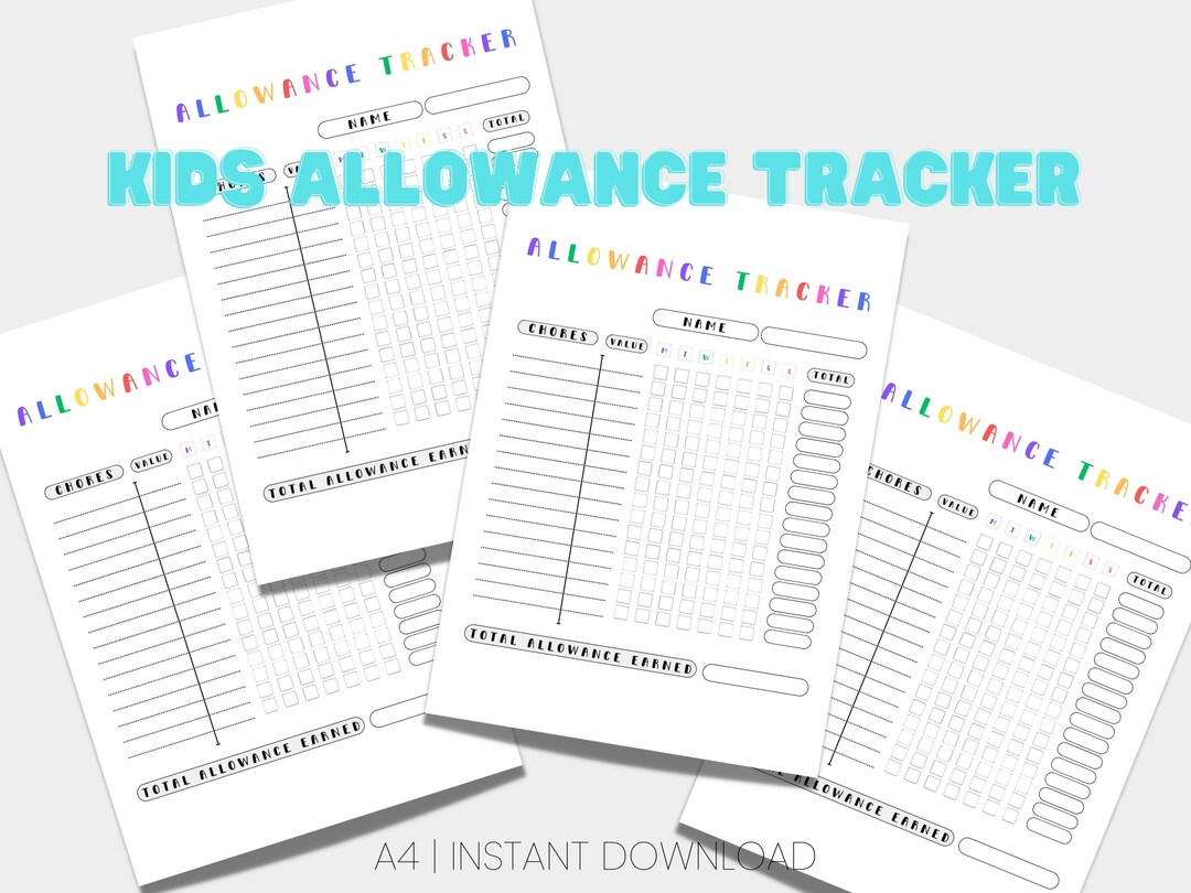 Printable Kids Allowance Tracker Track Chores and Allowances - Etsy