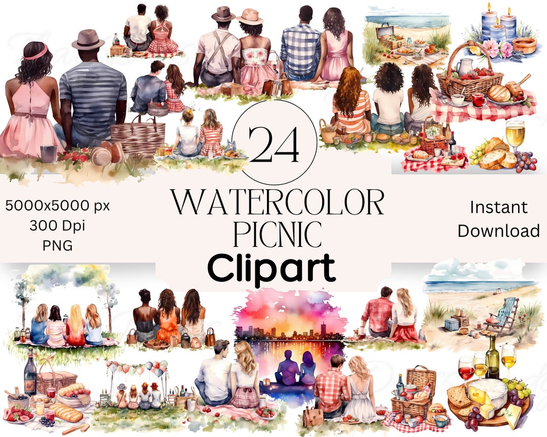 Picnic Graphics Bundle PNG Instant Download Scrapbooking Couple Junk ...