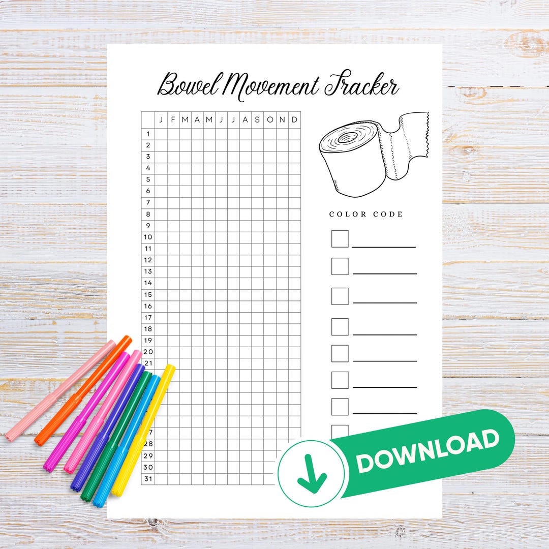 Bowel Movement Tracker Printable Journal Page Planner Page Poop Tracker ...