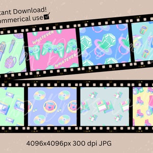 90s Digital Paper Set 90s Scrapbook Paper VHS Tape Printable Digital ...