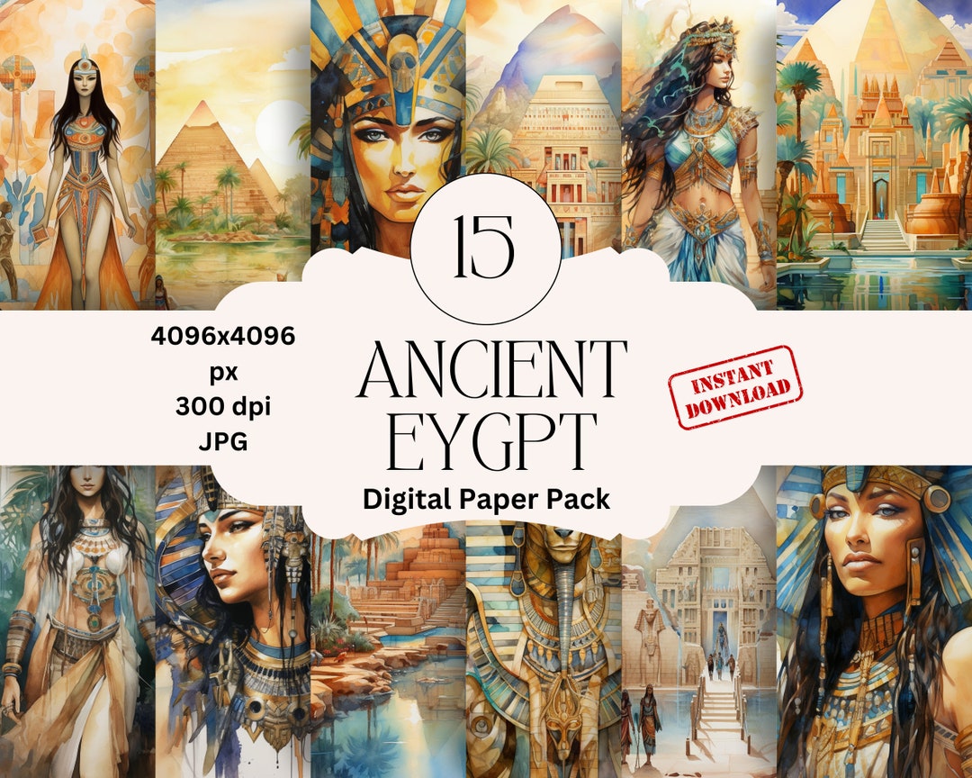 Ancient Egypt Digital Paper Set Junk Journal Paper Egyptian Printable ...