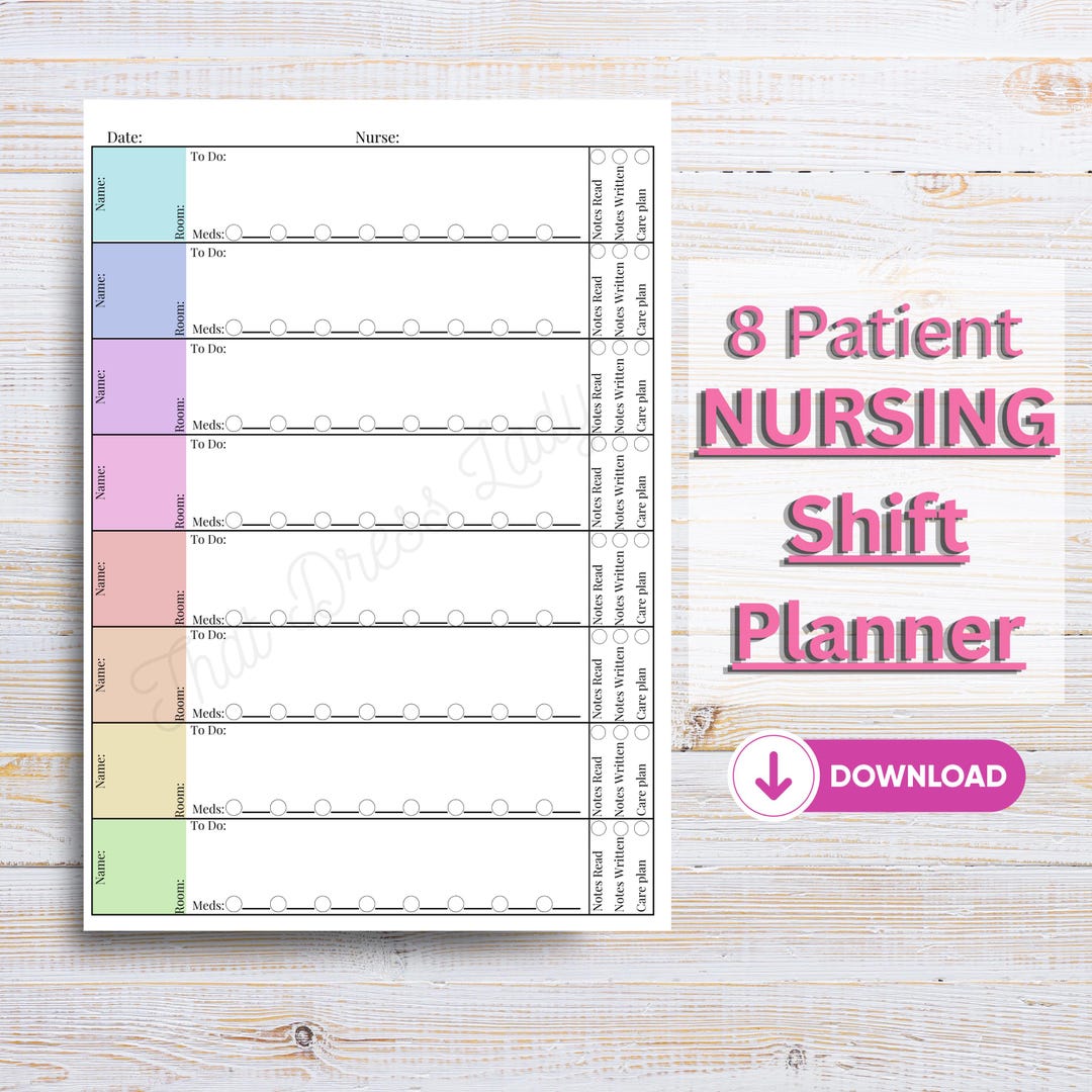 Nursing Shift to Do List Student Nurse Checklist Organized Nursing ...