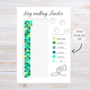Dog Walking Tracker Printable Dog Walking Log Printable Dog Walking ...