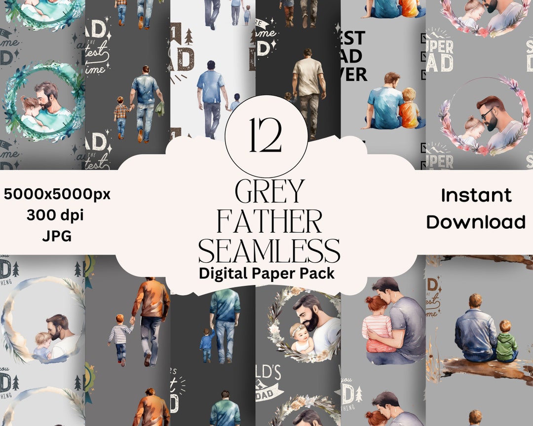 Dad Digital Paper Set Instant Download Scrapbooking Father Junk Journal ...