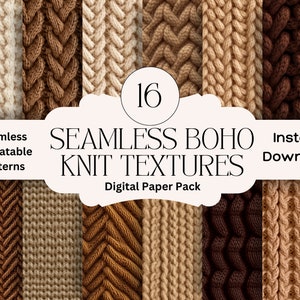 Knit Texture Digital Paper Set Junk Journal Knit Paper Printable ...