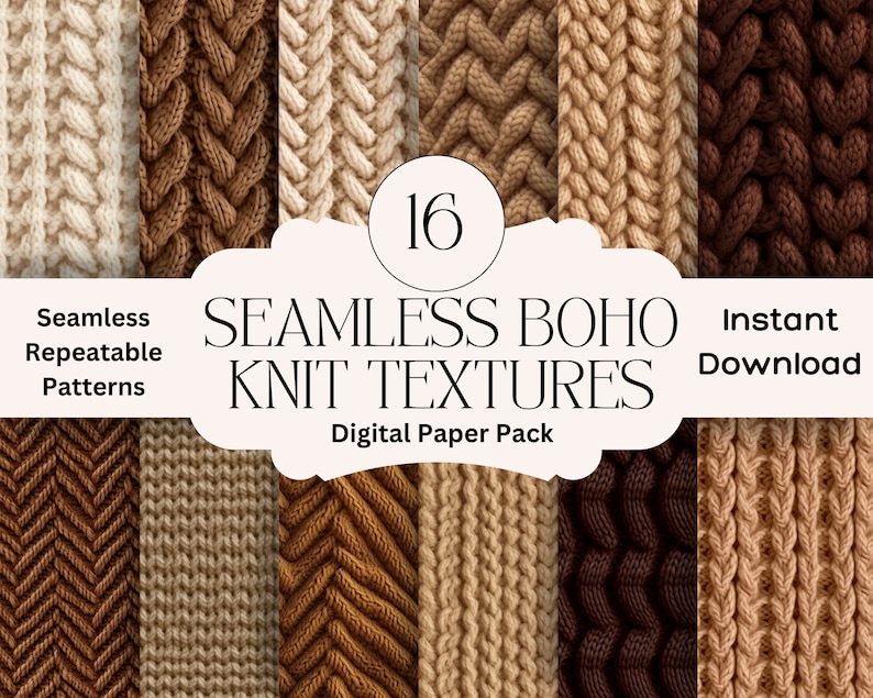 Knit Texture Digital Paper Set Junk Journal Knit Paper - Etsy