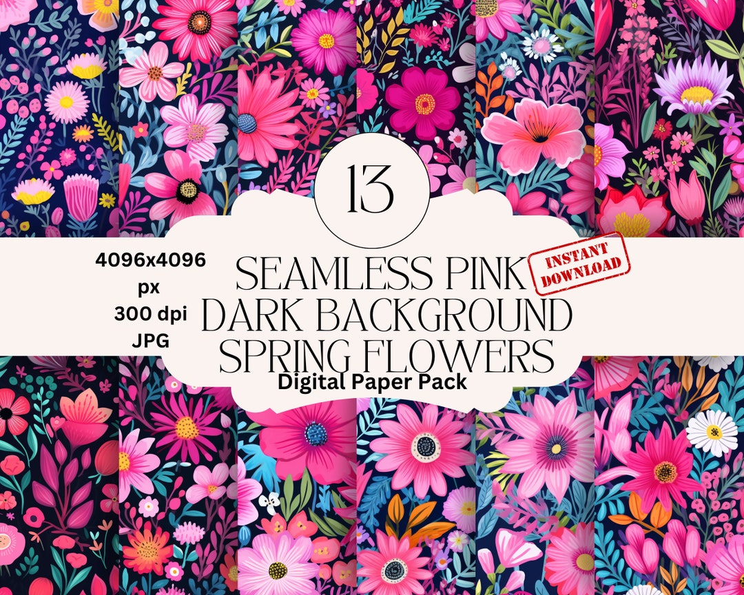 Seamless Spring Flowers Digital Paper Junk Journal Paper Printable ...