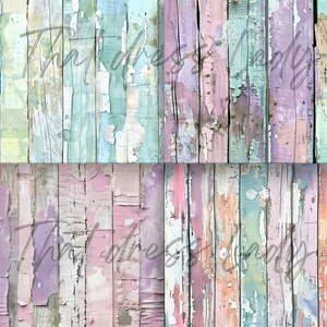 Shabby Chic Wood Digital Paper Set Junk Journal Pastel Wooden Paper ...