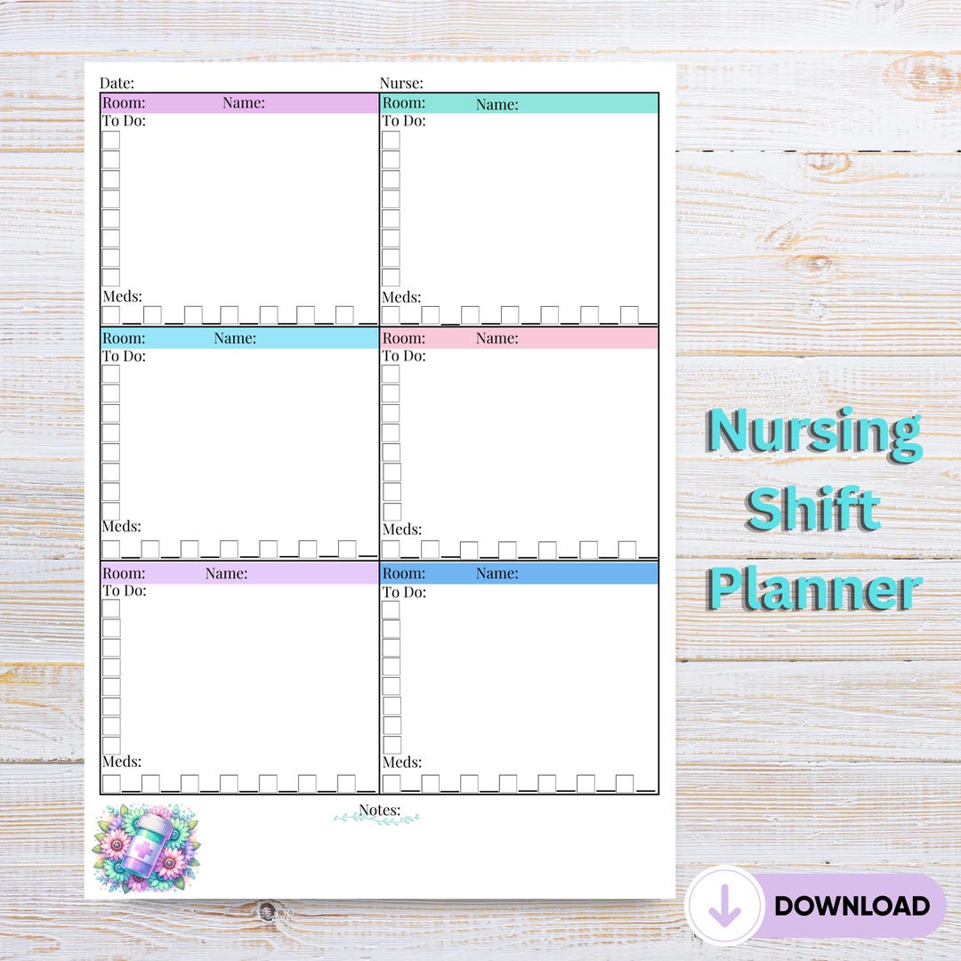 Nursing Shift to Do List Student Nurse Checklist Organized Nursing ...