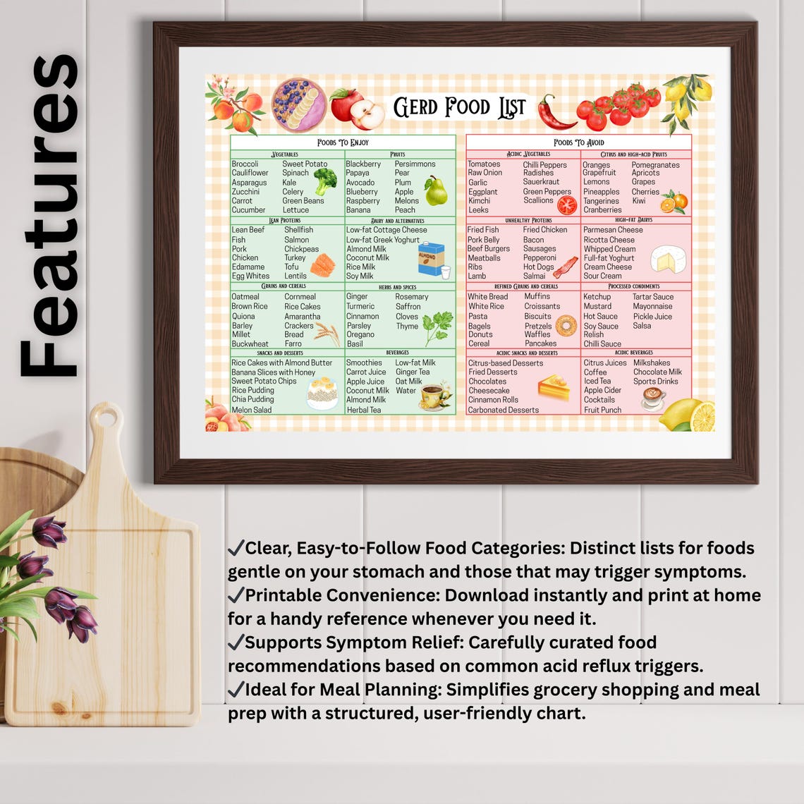 Gerd Food Chart Acid Reflux Food Chart for Gerd Meal Plan Low Acid ...