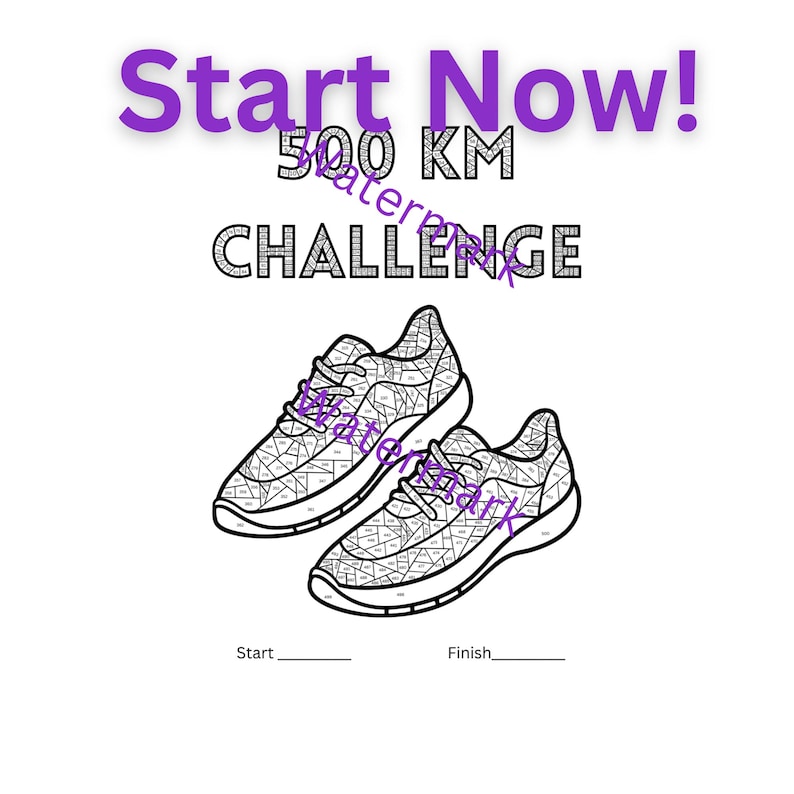 500 Kilometer Tracker 500 KM Running and Walking Challenge Printable ...