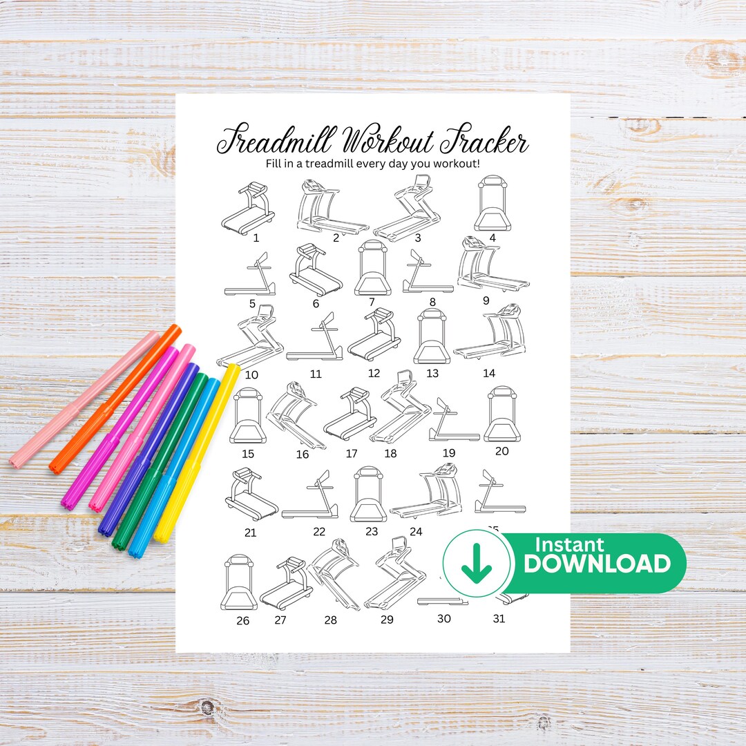 Daily Treadmill Tracker Printable Fitness Journal Page Workout Tracker ...