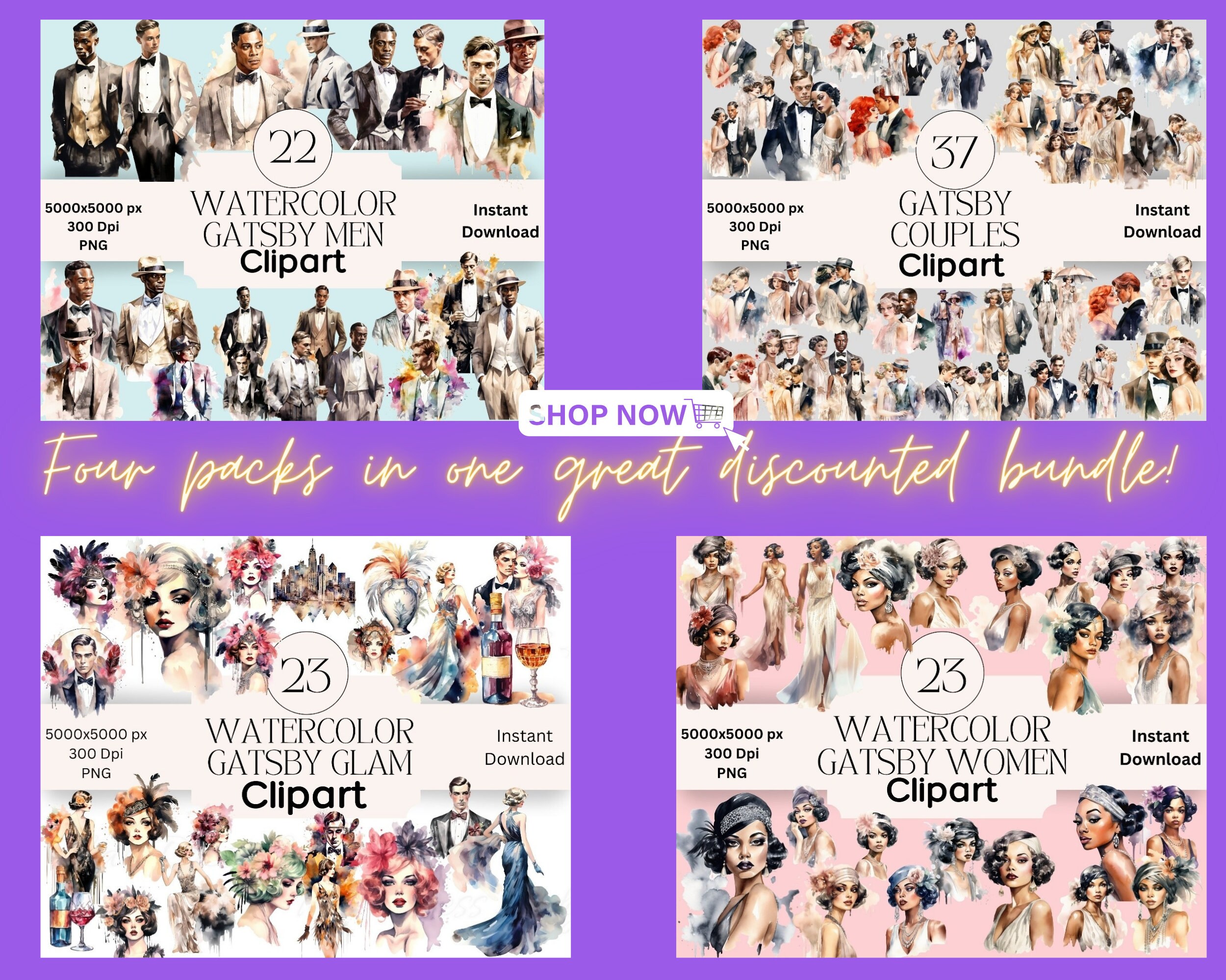 Gatsby Clipart Graphics Bundle PNG Instant Download - Etsy