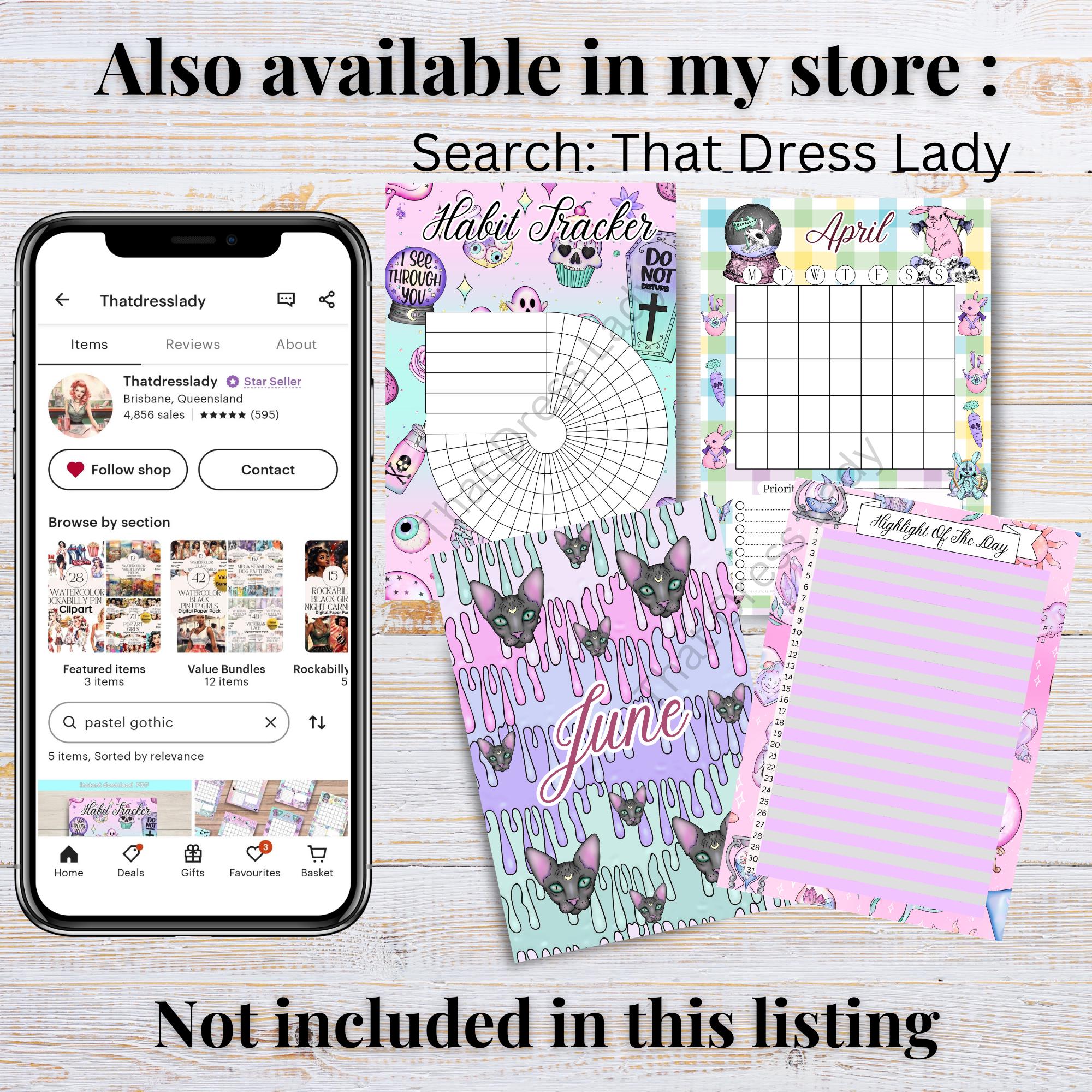 Pastel Gothic Journal Pages A4 A5 Printable Goths Journal Witch Journal ...