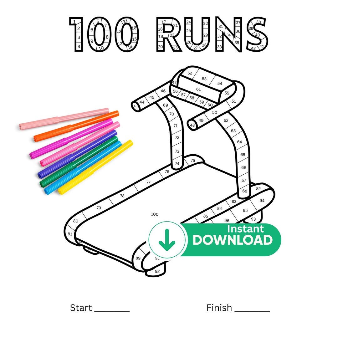 100 Treads Runs Walks Workouts on Treadmill Tracker Chart Printable - Etsy
