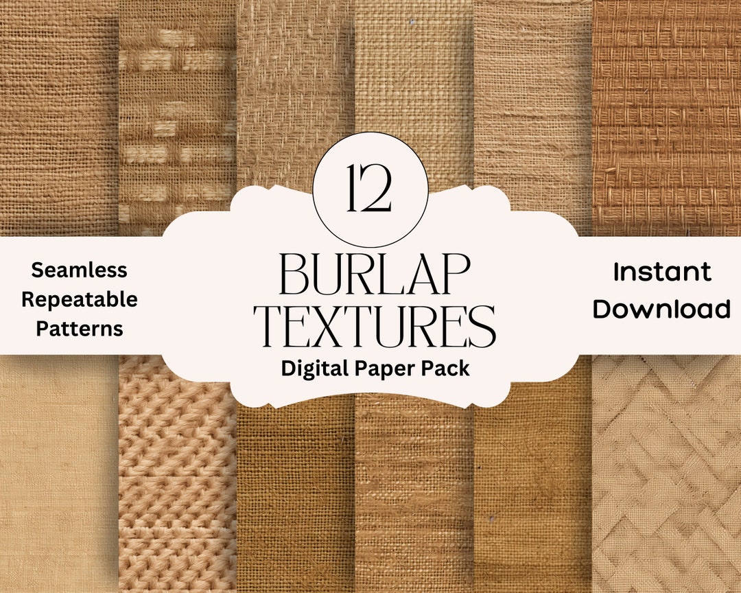 Burlap Texture Digital Paper Set: Beige Scrapbooking Patterns (digital ...