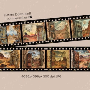 Wild West Digital Paper Set Junk Journal Cowboy Paper Printable Digital ...