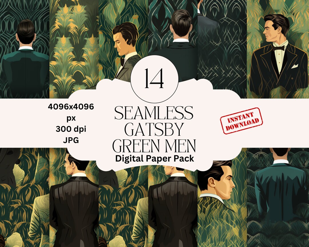 Gatsby Men Digital Paper Set Junk Journal Paper Printable Digital ...
