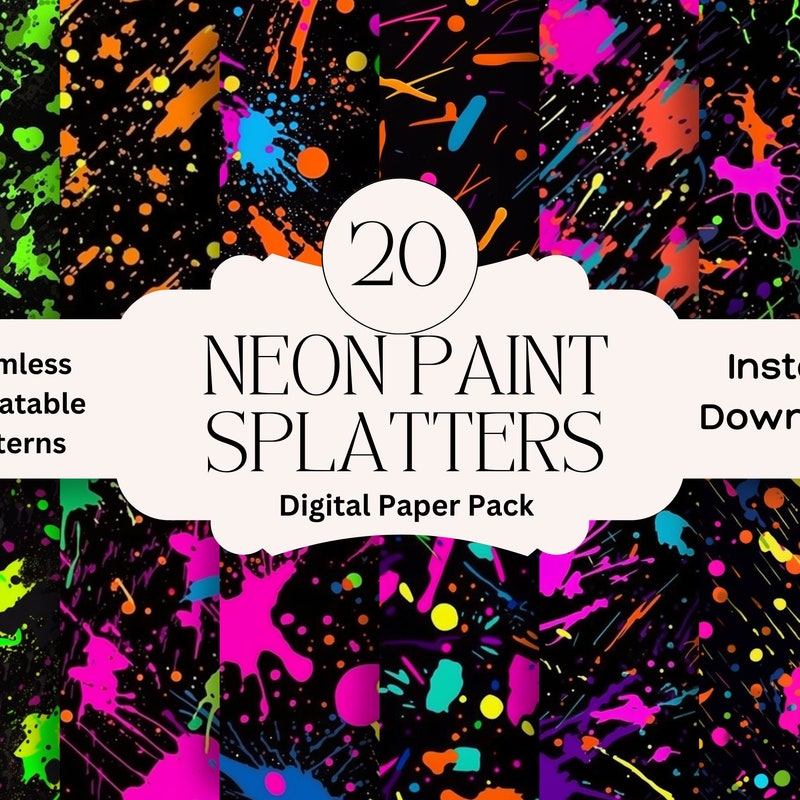 Neon Paint Splatter - Etsy