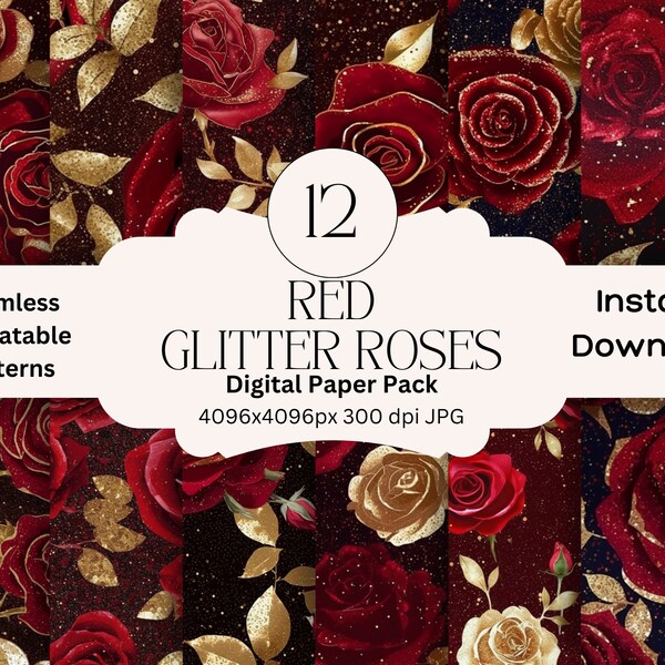 Red and Teal Digital Paper - Etsy