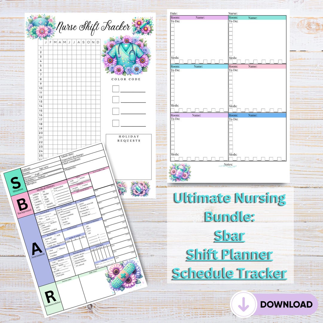 Nurses Bundle Nursing Shift to Do List Student Nurse Checklist ...