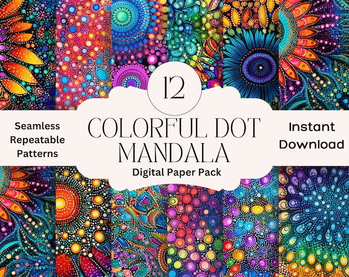 Dot Art Pattern Canvas 19 - Downloadable PDF - Mandala Dotting ...